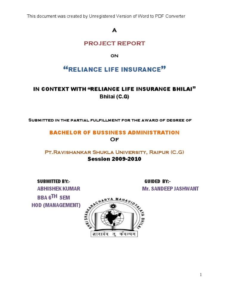 Reliance Life Insurance | PDF | Insurance | Life Insurance