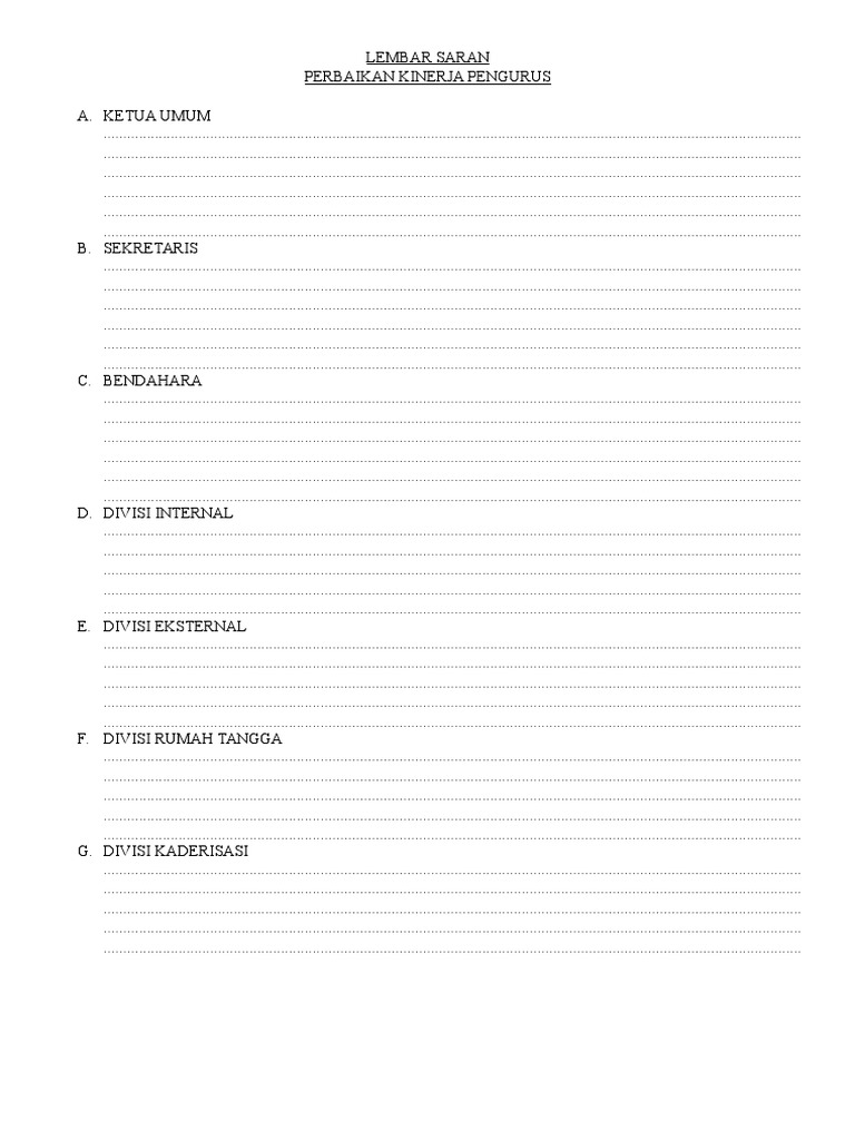 Lembar Saran Tim Audit | PDF