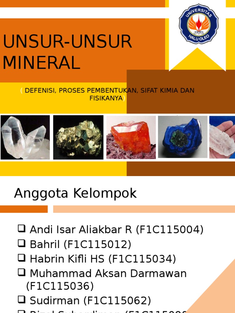 Kimia Mineral Unsur Kimia Mineral Pdf