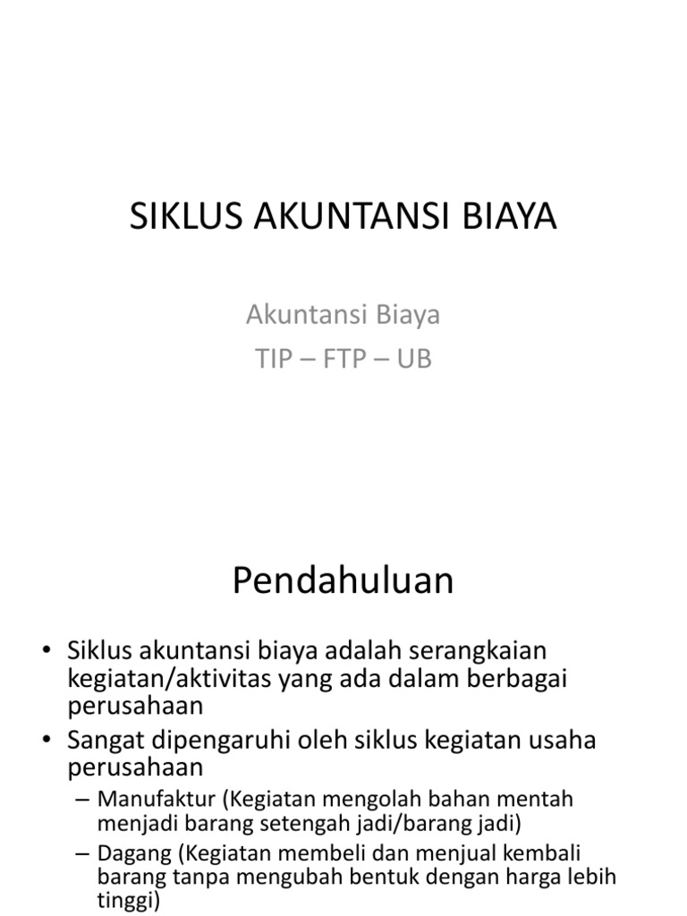 2 Siklus Akuntansi Biaya | PDF | Pengelolaan Keuangan & Uang | Teknologi & Rekayasa