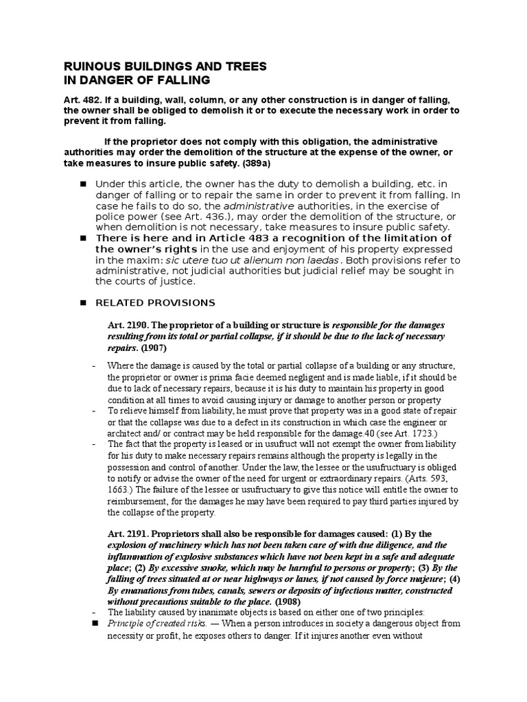 Ruinous Buildings and Trees | PDF | Lease | Damages