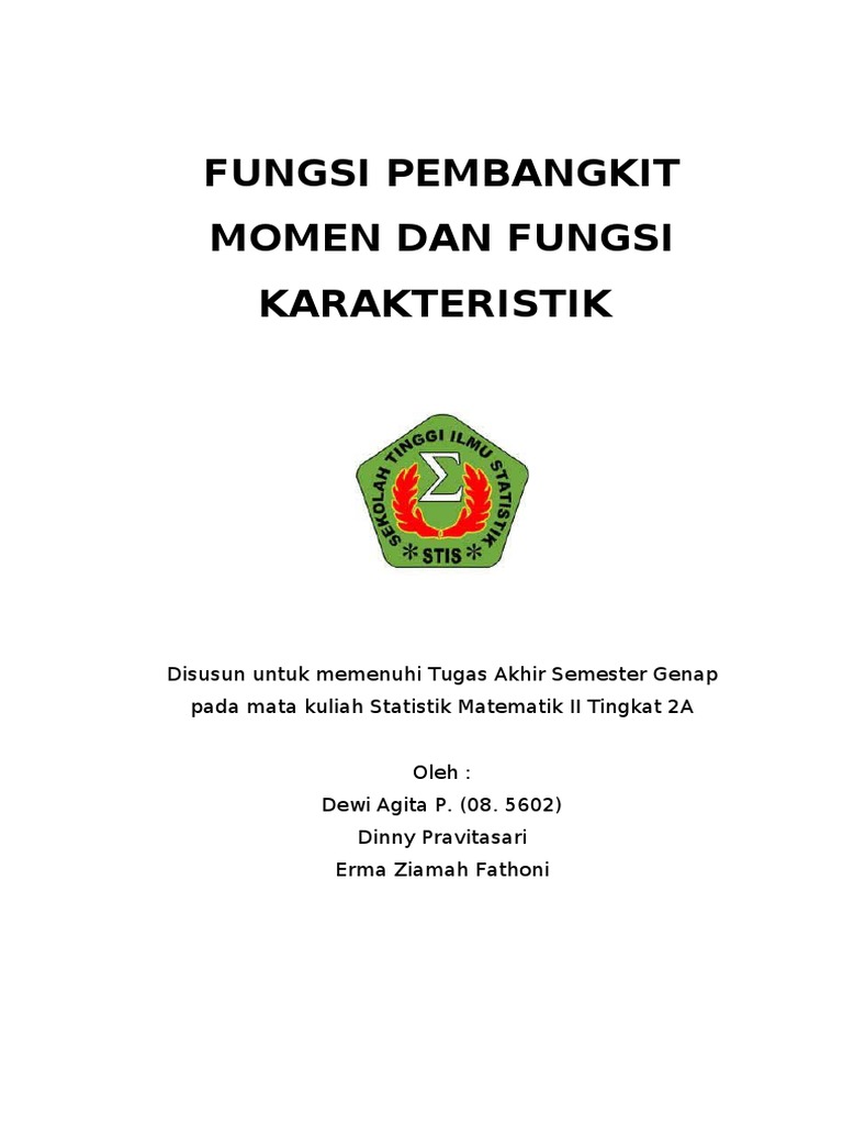 Fungsi Pembangkit Momen dalam Statistik | PDF