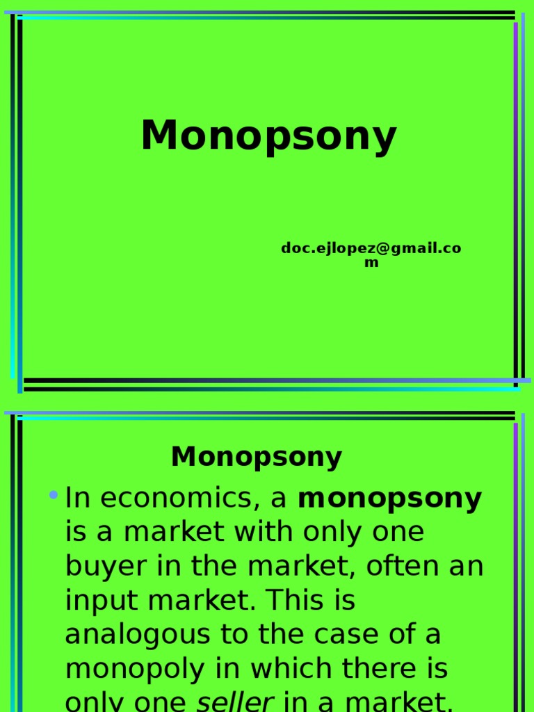 Monopsony Lesson 6 | Monopoly | Factors Of Production