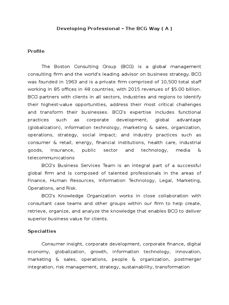 Resume Developing Professional – the BCG Way | Mentorship | Consultant