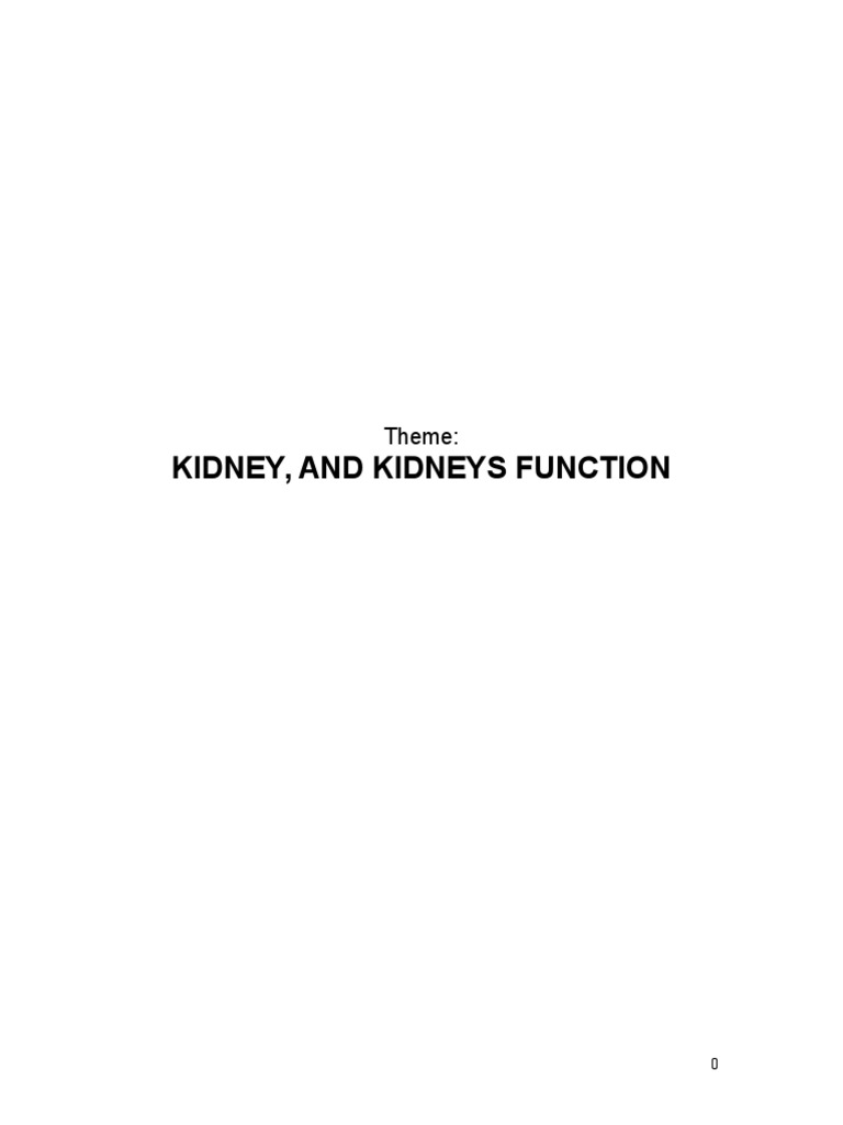Kidney and Kidneys Function 1 | PDF | Kidney | Genitourinary System