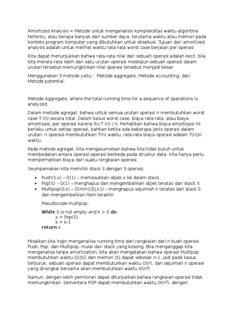 Amortized Analysis | PDF
