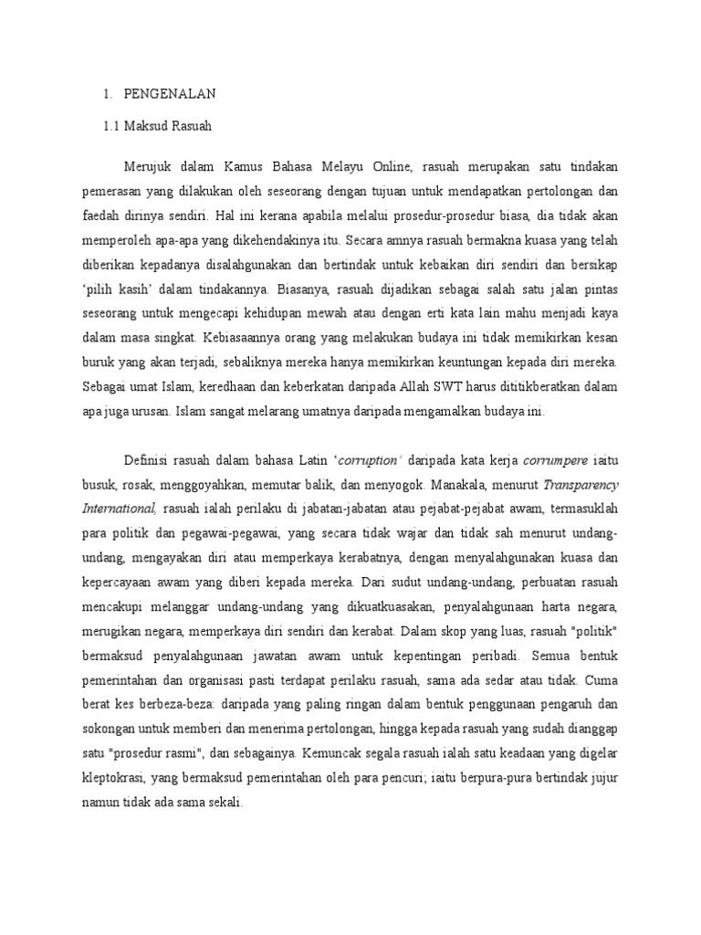 Pengenalan Rasuah | PDF