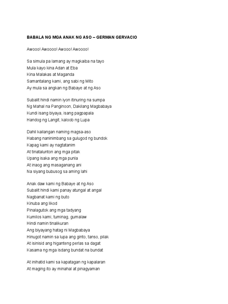 Babala NG Mga Anak NG Aso - German Gervacio | PDF