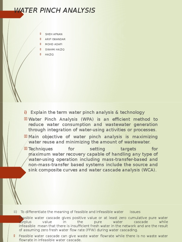 Water Pinch Analysis Explained | PDF | Waste | Chemistry