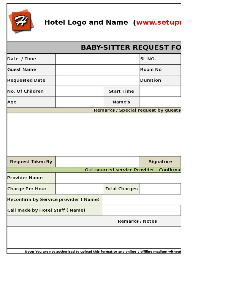 Babysitting Request Form | PDF