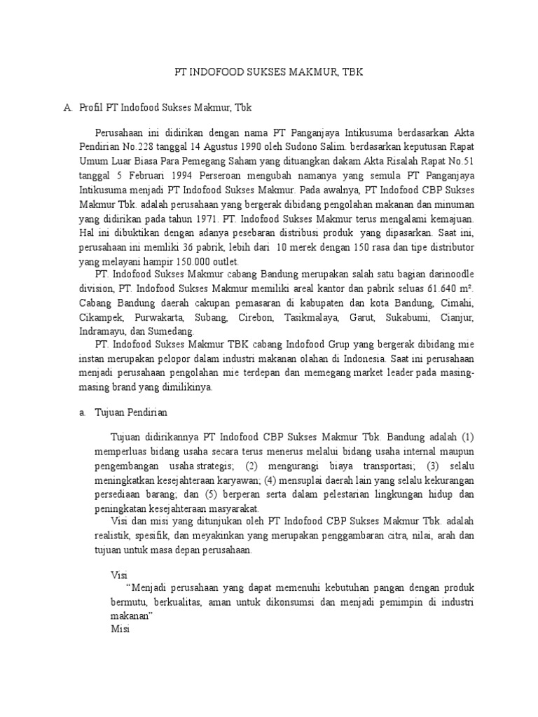 PT Indofood Profil | PDF