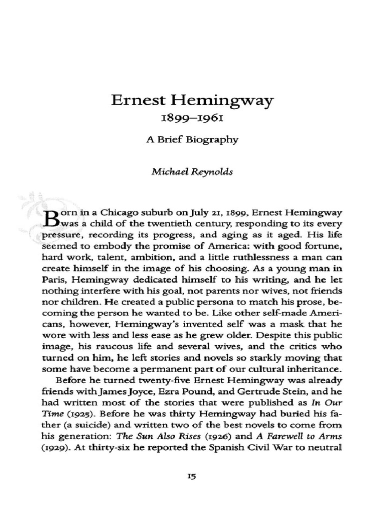 Ernest Hemingway - A Brieg Biography - Michael Reynolds | Download Free ...