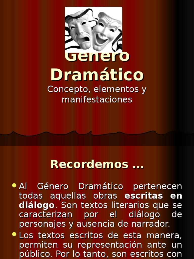 Conceptos del Género Dramático | PDF | Comedia | Tragedia griega