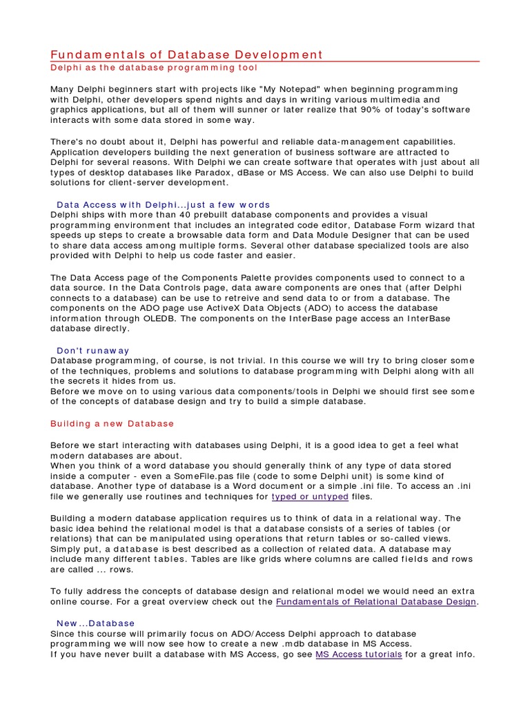 Curso Base de Datos Delphi PDF | PDF | Microsoft Access | Active X Data ...