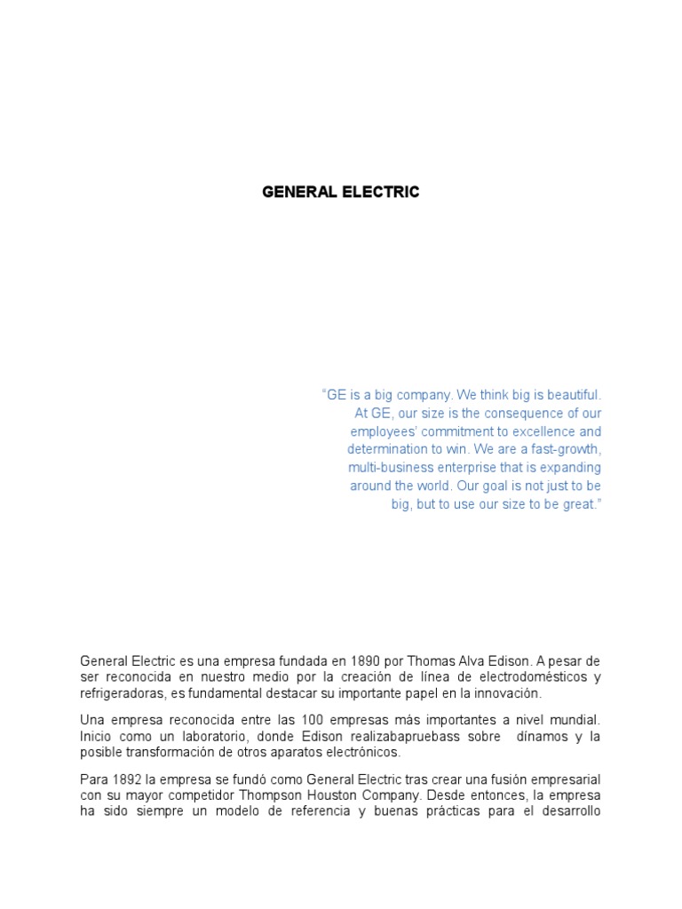 General Electric | PDF | Energia General | Cliente