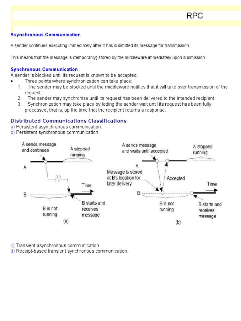 RPC Asynchronous Communication | PDF | Message Passing | Parameter ...