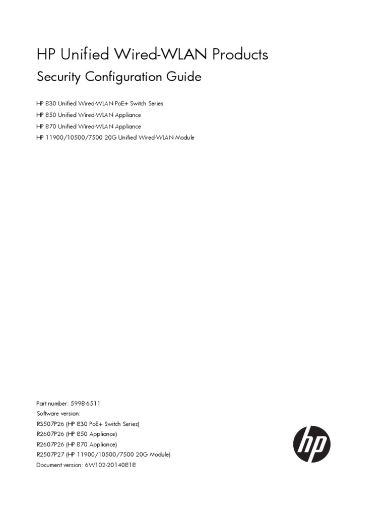 HP Unified Wired-WLAN Products Security Configuration Guide | PDF ...