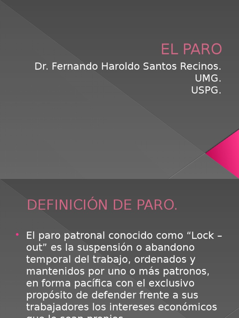EL PARO LAboral | PDF | Derecho laboral | Bloqueo (industria)