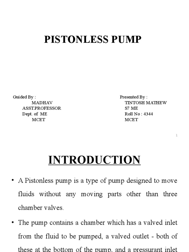 Pistonless Pump | PDF | Pump | Rocket Propellant