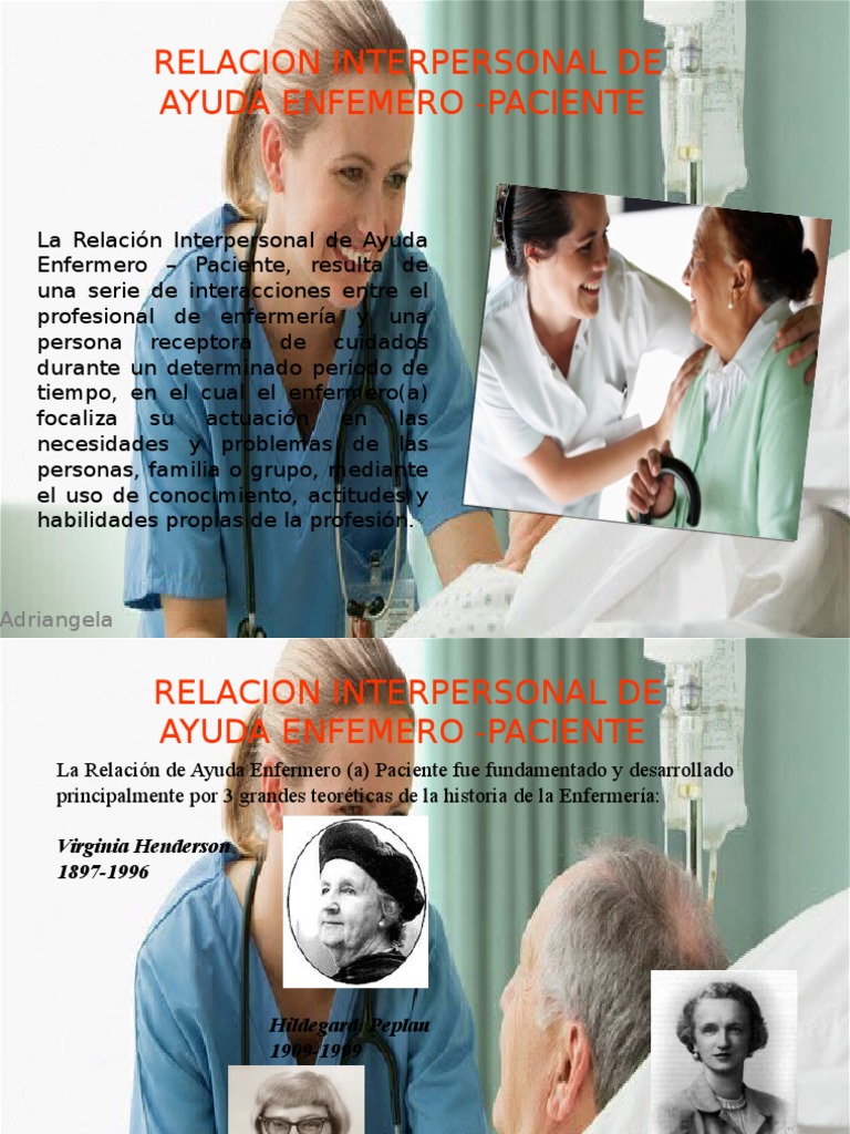 Relación Enfermero Paciente | Enfermería | Cuidado de la salud