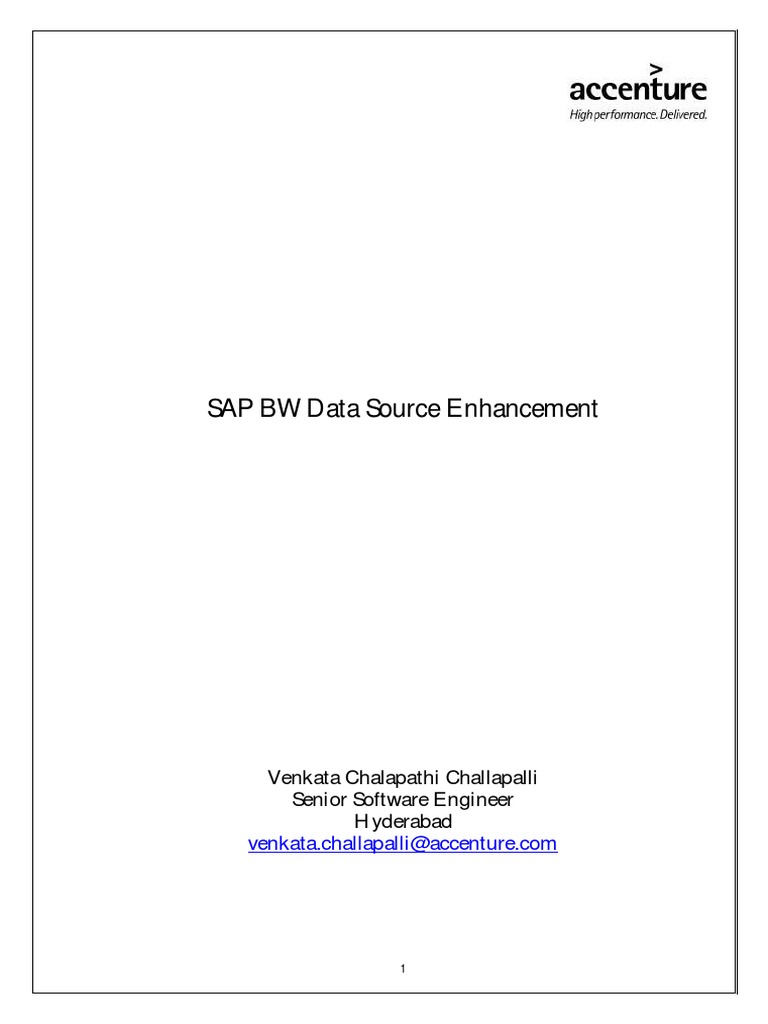 SAP BW Data Source Enhancement PDF | Download Free PDF | Software ...