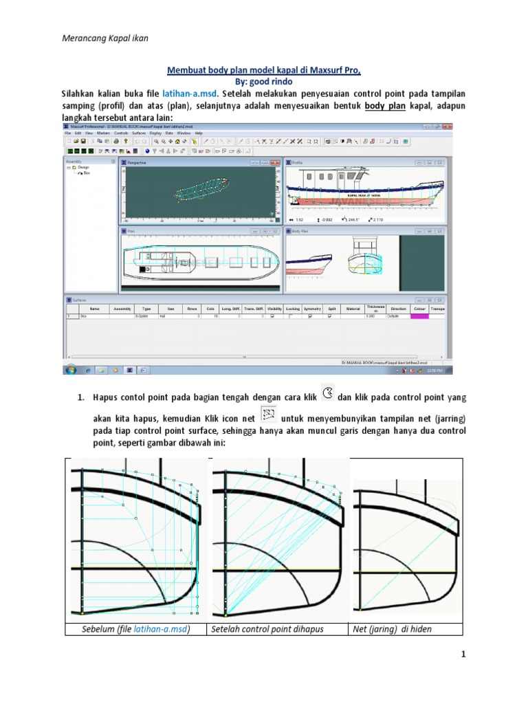 Tutorial Membuat Body Plan Kapal Ikan | PDF