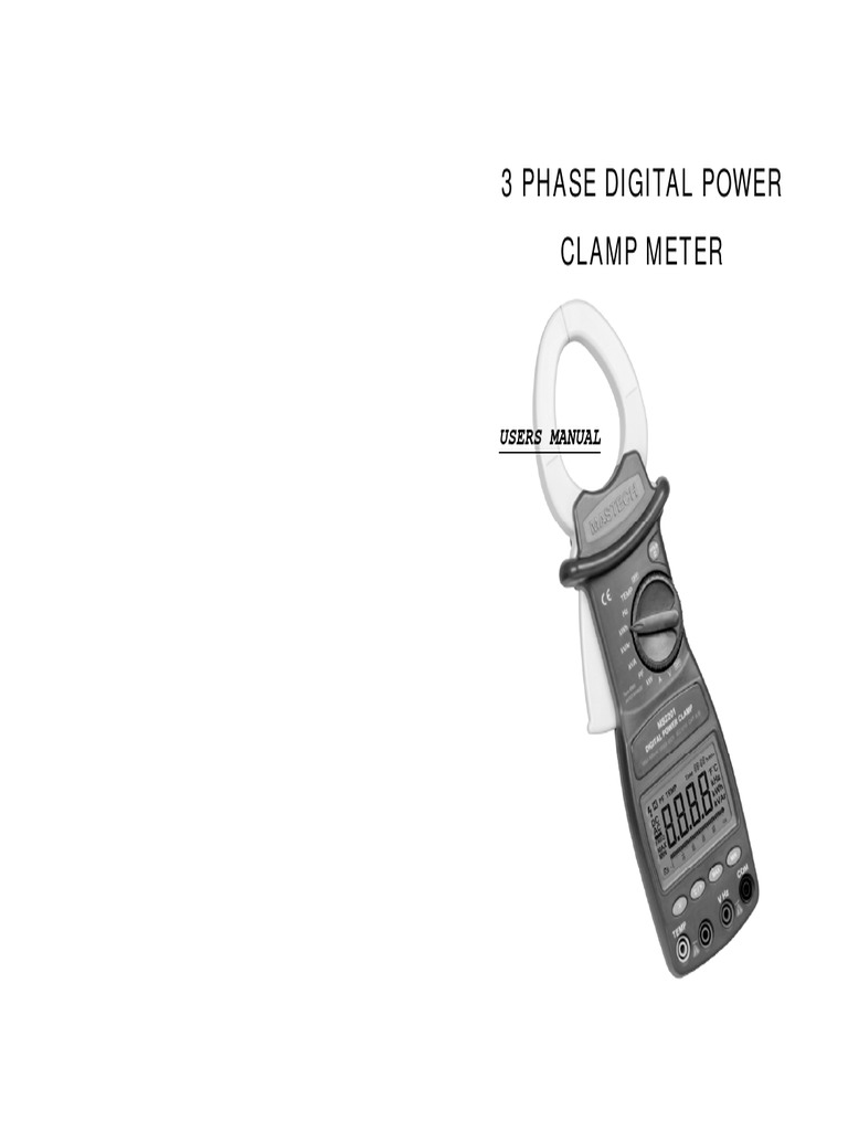 3-Phase Digital Power Clamp Meter Guide | PDF | Ac Power | Power Supply