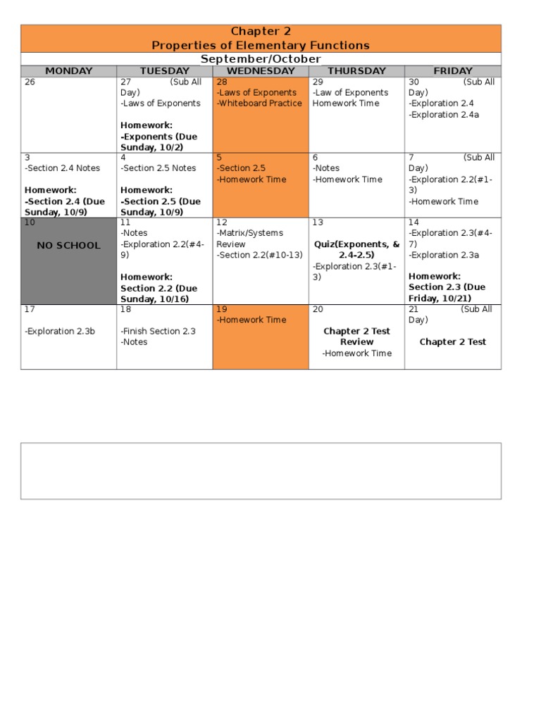 Chapter 2 Calendar | PDF