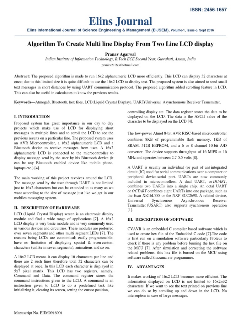 Multi-line LCD Display Algorithm | PDF | Liquid Crystal Display ...