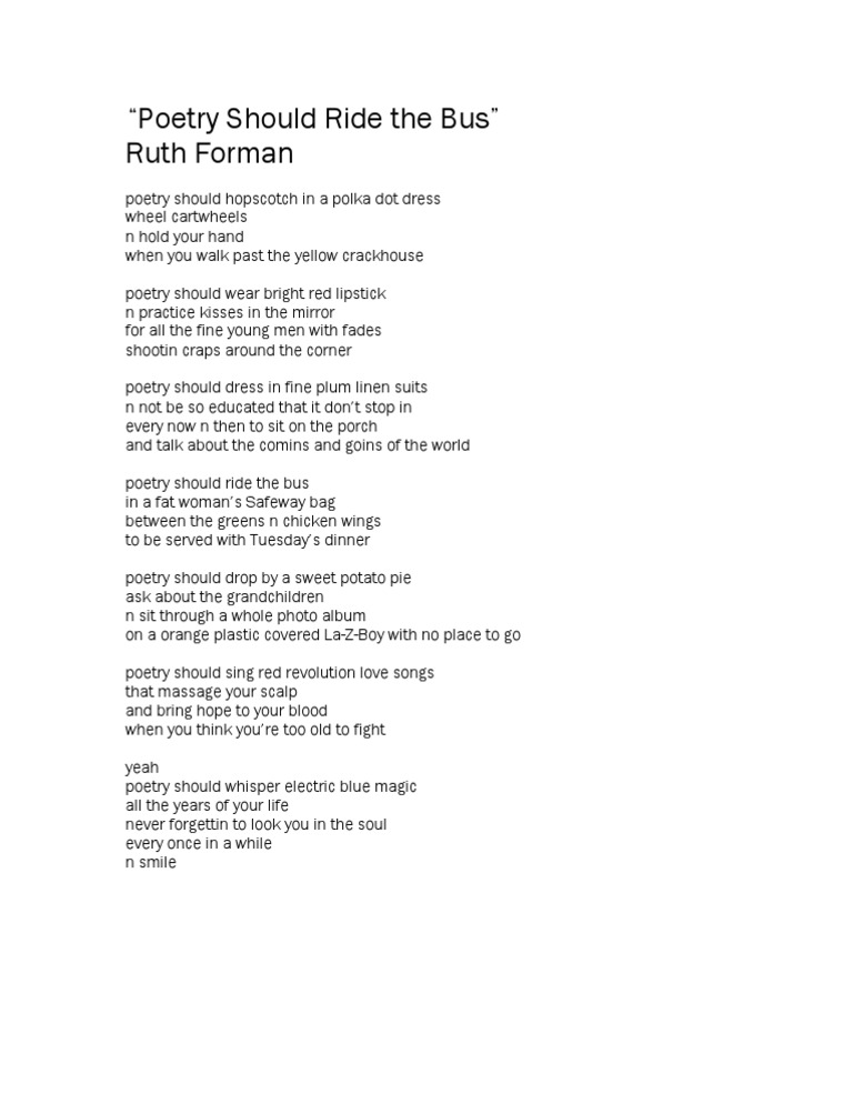 Poetry Should Ride the Bus | PDF