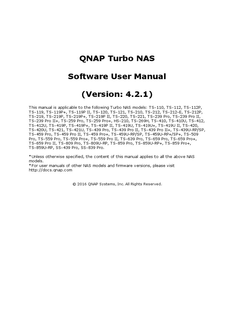 QTS User Manual Cat1 Eng 4.2.1 | PDF | Installation (Computer Programs) | Finder (Software)