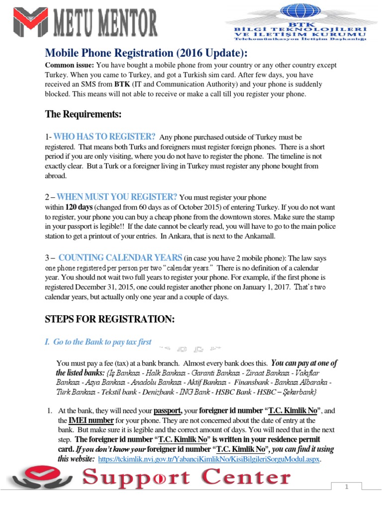 Mobile Phone Registration | PDF | Identity Document | Fee