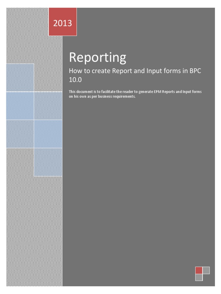 Reporting Document-Sap BPC Epm | PDF | Login | Microsoft Excel