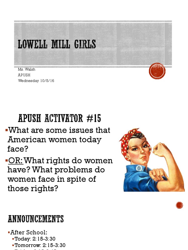 Lowell Mill Girls 10-5-16 | PDF