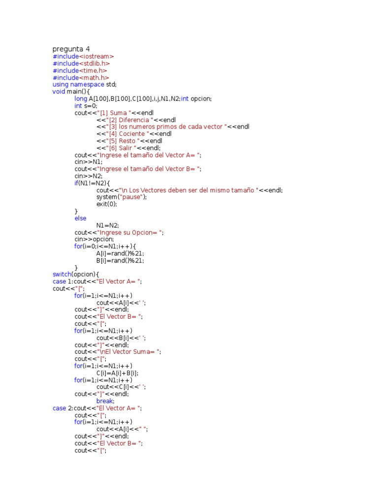 Pregunta 4: #Include #Include #Include #Include Using Namespace Void Long Int Int | PDF ...
