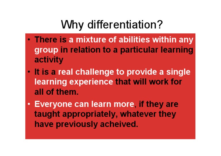 Why Differentiation | PDF
