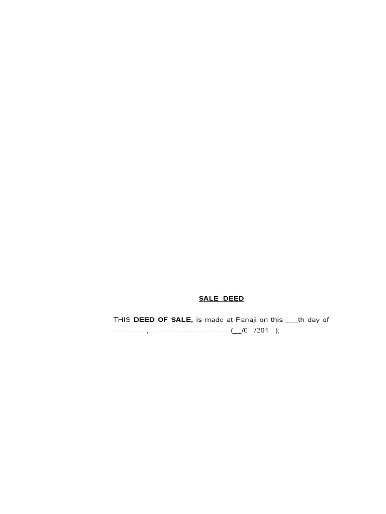 Draft Copy of Sale Deed Shed | PDF