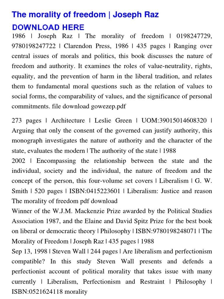 Raz | PDF | Jurisprudence | Liberalism
