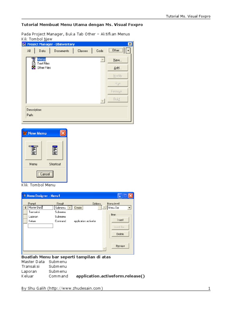 Menu Utama Visual Foxpro PDF | PDF