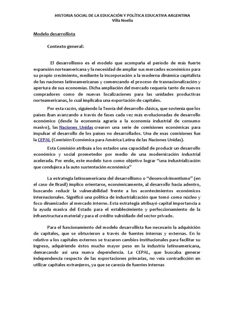 Modelo Desarrollista | PDF | Ciencias económicas | Política (general)