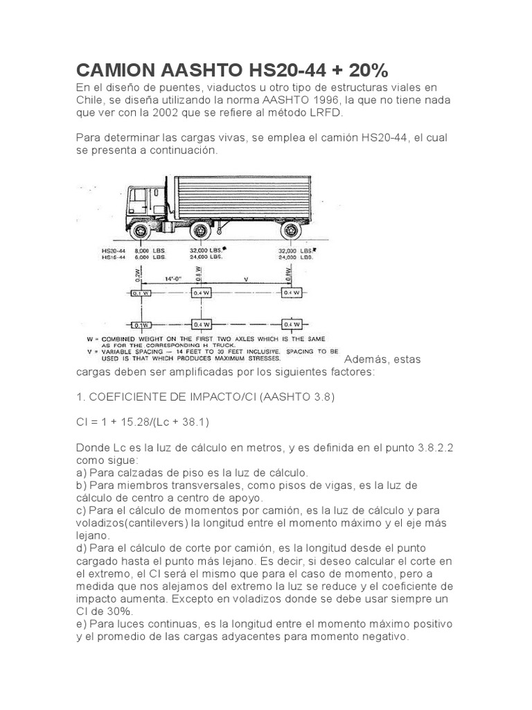 Camion Aashto HS20 | PDF