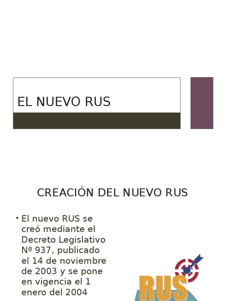 El Nuevo RUS: Régimen Tributario Simplificado | PDF | aduana | Impuestos