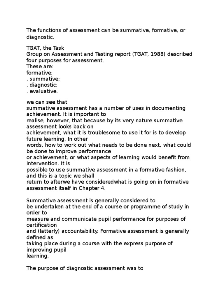 The Functions of Assessment | PDF