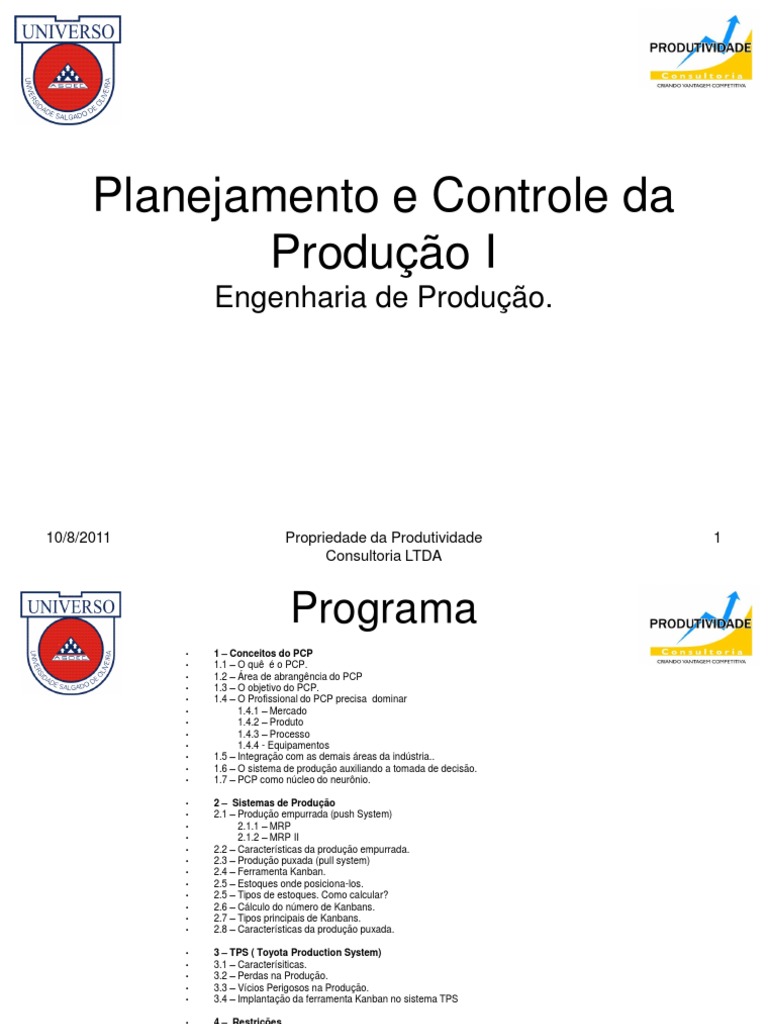 Apostila de PCP PDF | PDF
