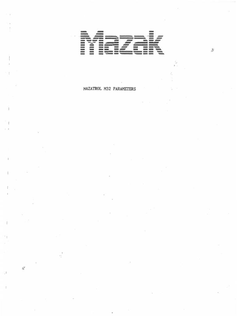 MAZAK M32 Parameters | PDF | Machining | Drilling