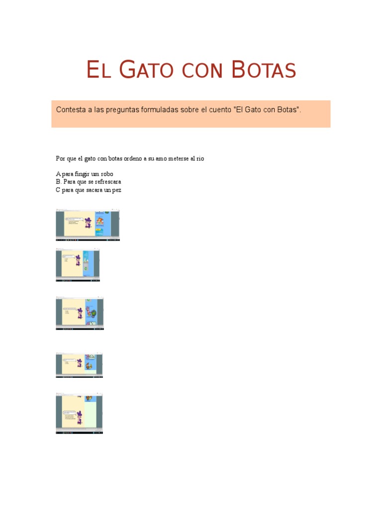 Prueba El Gato Con Botas | PDF | Gatos | Violencia