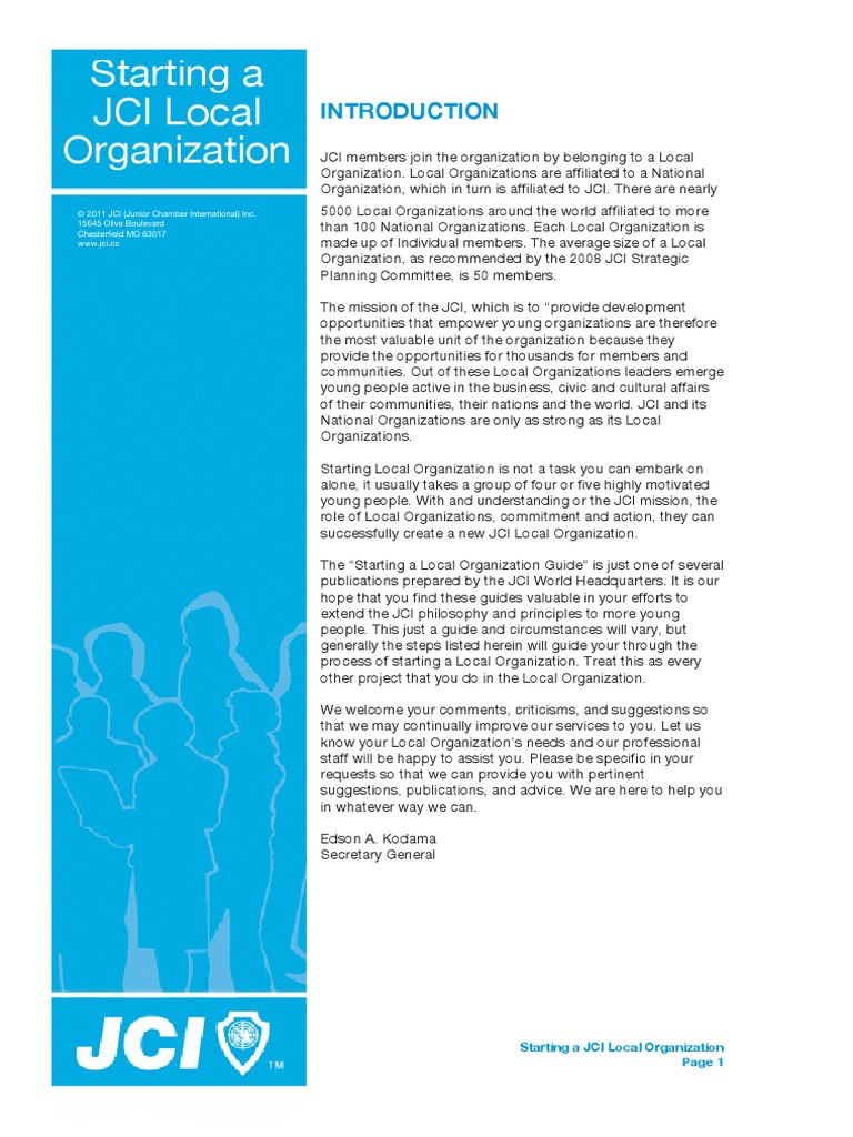 Starting A JCI Local Organization | PDF | Recruitment | Goal