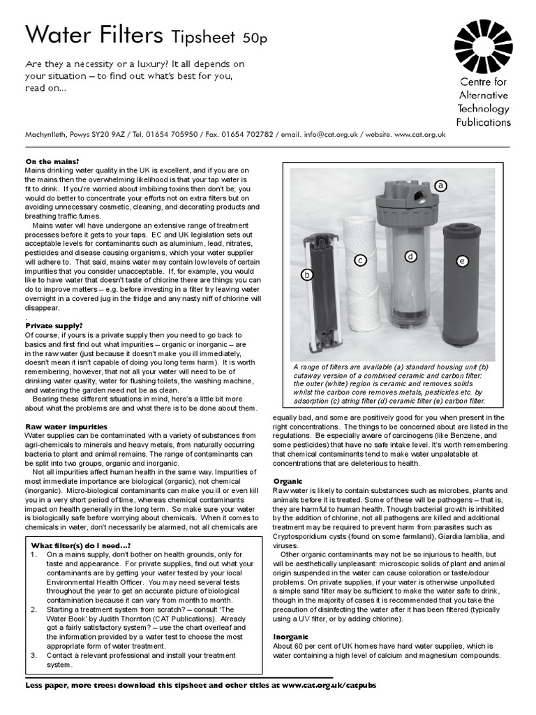 Water Filters PDF | PDF | Water Purification | Water