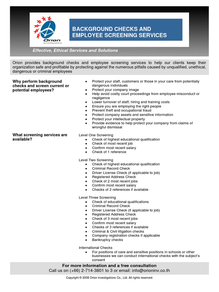 Background Checks & Employee Screening | PDF