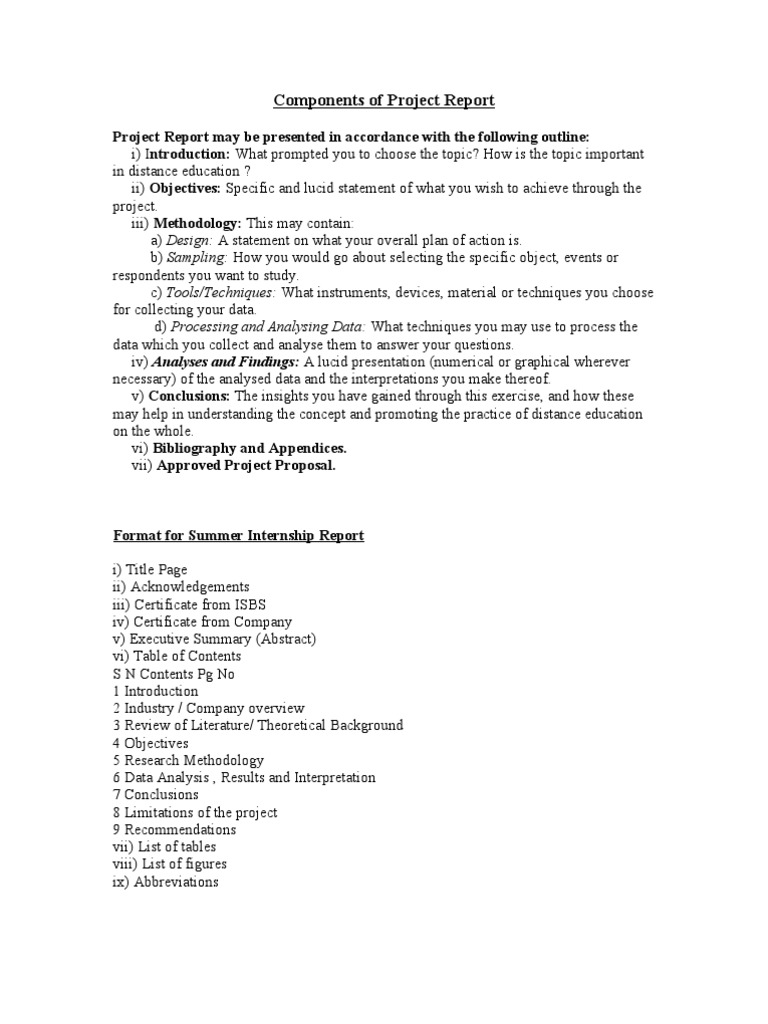 Components of Project Report | PDF | Data Analysis | Data